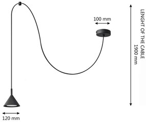 Lustr na lanku ETNA 1xGX53/15W/230V černá