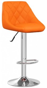 Barová židle 2 ks umělá kůže / chrom Dekorhome Oranžová