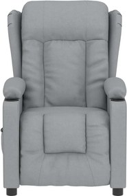 Elektrické polohovací křeslo světle šedé textil 3098777