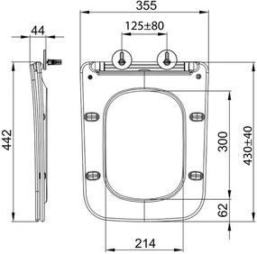Sapho PORTO RIMLESS WC sedátko SLIM duroplast bílá PZS102