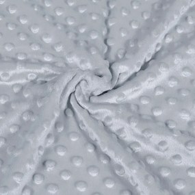 Dětská látka Minky 3D puntíky MKP-050 Stříbrnošedá - šířka 150 cm