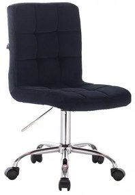 Velurová židle na kolečkách TOLEDO - černá