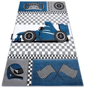 koberec PETIT ZÁVODY FORMULE 1 AUTO, modrý velikost 200x290 cm | krásné koberce cz