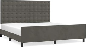 Rám postele bez matrace tmavě šedý 160 x 200 cm samet 3126008