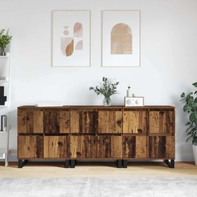Servírovací skříň 3 ks Staré dřevo 60 x 35 x 70 cm 3394575
