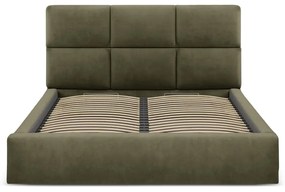 Zelená čalouněná dvoulůžková postel s úložným prostorem s roštem 140x200 cm Libera – Windsor &amp; Co Sofas