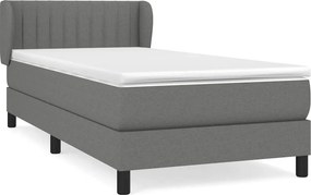 Box spring postel s matrací tmavě šedá 90x190 cm textil 3126366