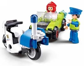 Sluban Metropolis M38-B1217D Převlečený bandita v autě a policista na motorce