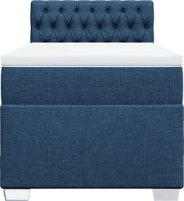 Box spring postel s matrací modrá 90x200 cm textil 3288084