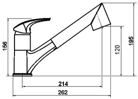 Novaservis - Dřezová baterie s vytahovací sprškou METALIA lesklý chrom