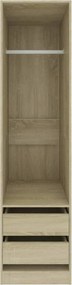 vidaXL Šatní skříň se zásuvkami 50 x 50 x 200 cm dřevotříska [800620] Barva: bílá s vysokým leskem