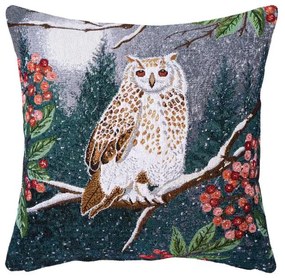 SCANquilt povlak MOTIV sova zelenošedá 45 x 45 cm