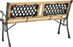 Zahradní lavice 122 cm litina a masivní jedlové dřevo 312033