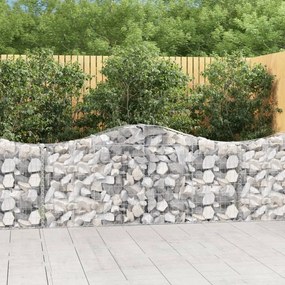 Klenuté gabionové koše 7 ks 200x30x80/100 cm pozinkované železo 3145414