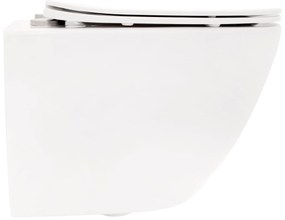 Rea CARLO mini - rimless závěsná WC mísa 49x37 s pomalu-padajícím sedátkem, bílá, REA-C2760