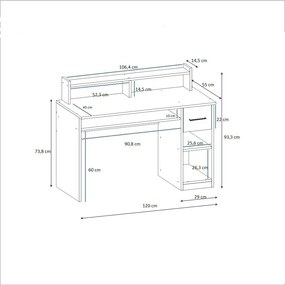 Pracovní stůl Eslem Anthracite