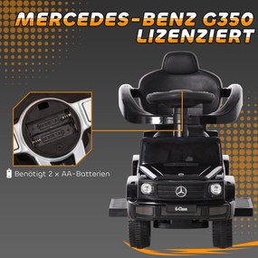 Posuvné autíčko s odrážedlem Mercedes-Benz G350 posuvné autíčko s volantem 3 v 1 pro děti od 18 do 36 měsíců Černá barva
