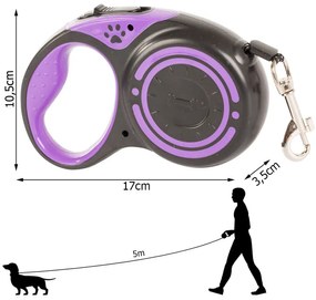Przyjaciele Silné automatické vodítko se zámek pro psy odolná dlouhá páska 5m 15kg