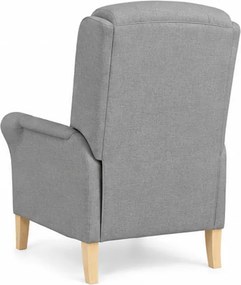 křeslo relaxační, odpočinkové, ušák, dřevo/textil, 101x95x75 cm, přírodní/světle šedá, Dekorino KR20260034