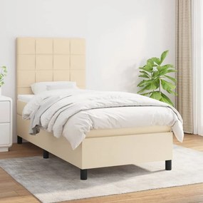 Box spring postel s matrací krémová 100 x 200 cm textil 3141758