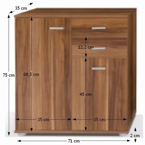 Komoda TAMPA 2T2S Tempo Kondela