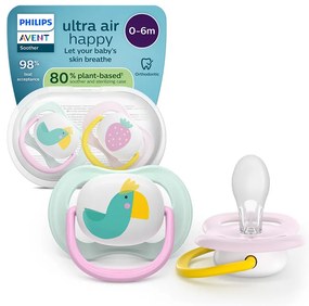 PHILIPS AVENT Šidítko Ultra air obrázek 0-6 m dívka, 2 ks Philips Avent
