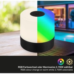 Briloner 7462015 - LED RGB Nabíjecí stolní lampa LED/1,5W/5V IP44 černá