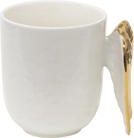 Bílý keramický hrnek se zlatými křídly Wings - 11*9*10 cm