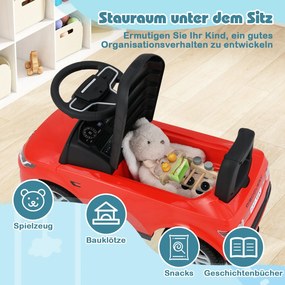 Costway Pojízdné auto s úložným prostorem, pojízdné auto, dětské