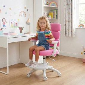 Dětská rostoucí židle Neoseat KIDDY THREE — látka, pratelný potah, tmavě růžová