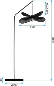 Toolight Toolight, lampa na postavení 1xE27, APP1835-1F, černá, OSW-00638