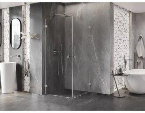 Mexen Lunar-B Duo, výklopný sprchový kout 85 x 85 cm, 8mm čiré sklo, chromový profil, 832-085L-085P-01-00