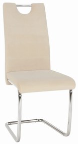 Jídelní židle ABIRA NEW sametová látka Velvet béžová dulux, kov chrom