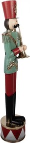 Kovová dekorace Louskáček Nutcracker s trubkou - 33*27*121 cm