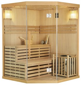 Juskys Tradiční saunová kabina / finská sauna Espoo150 Premium - 150 x 150 cm 6 kW