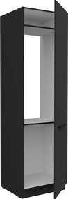 ARIA cc | vysoká skříňka 60 LO-210 2F na vestavnou lednici | 60 cm | ANTI FINGERPRINT povrch | černá