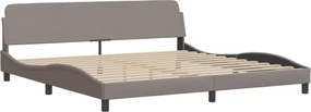 Rám postele s LED bez matrace Hvar taupe 200 x 200 cm textil 3213729