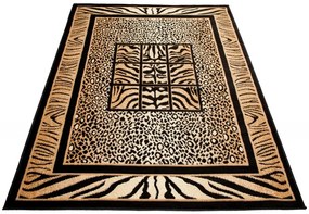 Kusový koberec ATLAS 6600A béžový černý Rozměr: 100x200 cm