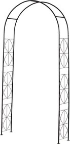Outsunny Kovový Růžový Oblouk pro Šplhající Rostliny Zahradní Oblouk s Ostrým Vrcholem Kovová Konstrukce Obelisk pro Růže 114 x 30 x 230 cm Černý | Ao