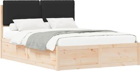 Rám postele s čalouněným čelem s čelo Černá 135 x 190 cm 3398136