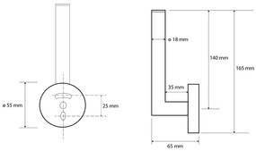 Sapho, X-ROUND BLACK držák toaletního papíru rezervní, černý, XB701