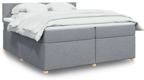 Box spring postel s matrací světle šedá 200 x 200 cm textil 3289080