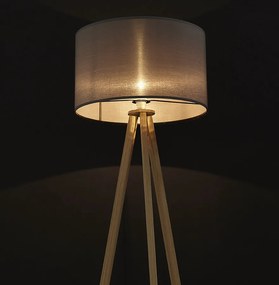 Kokoon Design Stojací lampa Trivet Barva: šedá/přírodní FL00350GRNA
