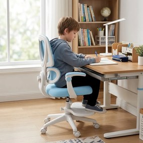 Dětská otočná židle Neoseat JUNI 023 — látka, pratelný potah, modrá