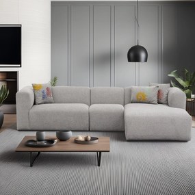 Hanah Home Rohová pohovka LINDEN pravá světle šedá