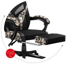 Vysoce kvalitní herní židle COMBAT 5.0 s armádním potiskem