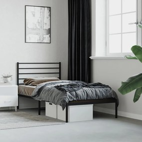vidaXL Kovový rám postele s čelem 90 x 190 cm [352360] Barva: Černá