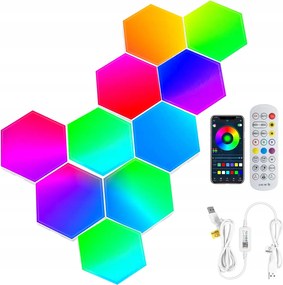 Lampa Nástěnná Medová Led Rgb Aplikace Usb Dálkový Ovladač 10 Ks