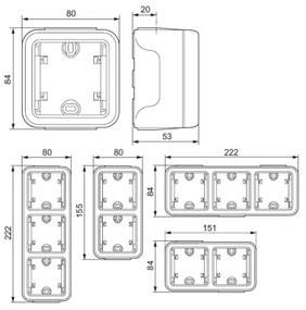 Legrand Plexo IP55 nástěnná krabice šedá 69651