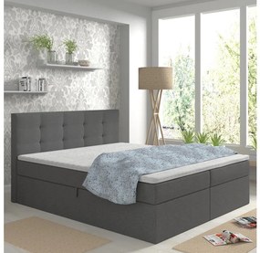 Čalouněná postel s matracemi a topp. s úlož. prostorem EMBER 160x200 cm antracit 04KTCLU574P160V1S1ML96